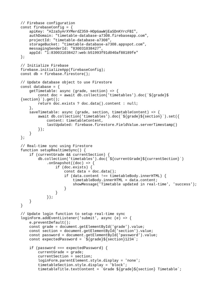 Firebase Configuration | PDF | Computing | Computer Programming