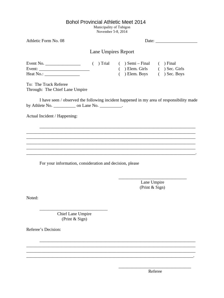 Athletics-Form-08 | PDF