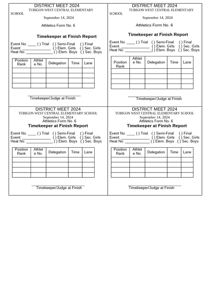 Athletics Form 06 1 | PDF