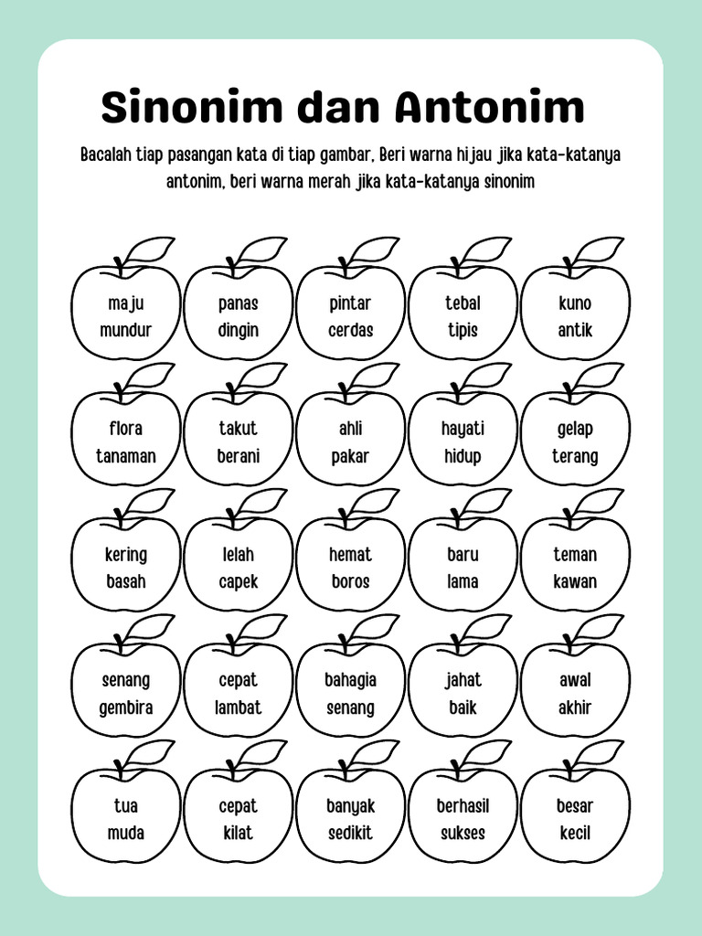 Sinonim Dan Antonim | PDF