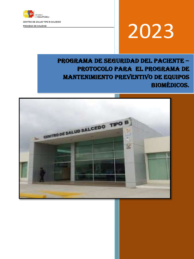 PROTOCOLO PARA EL PROGRAMA DE MANTENIMIENTO PREVENTIVO DE EQUIPOS BIOMÉDICOS. WORD-signed | PDF ...