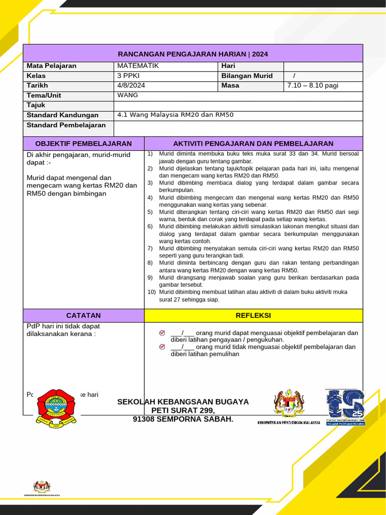 RPH Pendidikan Khas Masalah Pembelajaran | PDF