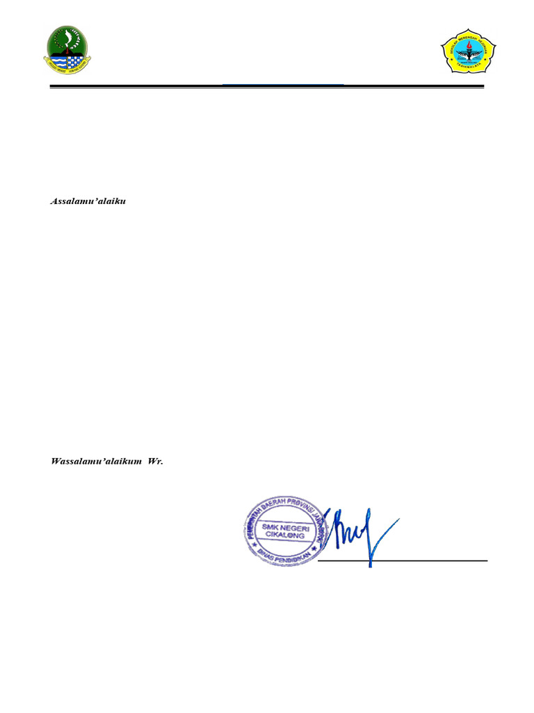 2 Surat Kegiatan Saj Dan Sas SMKN Cikalong | PDF