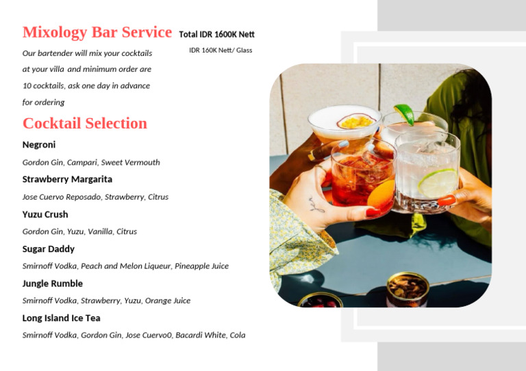 Mixology Bar Service 2 (Bligus) | PDF | Cooking, Food & Wine