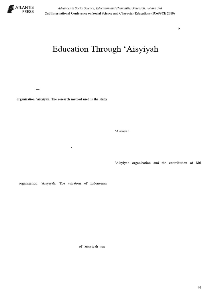The Role of Siti Walidah in The Women's Emancipation Process in The ...