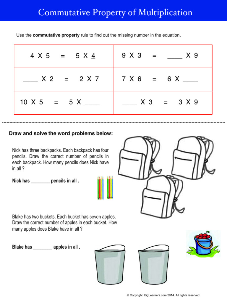Commutative Property of Multiplication | PDF | Mathematics ...