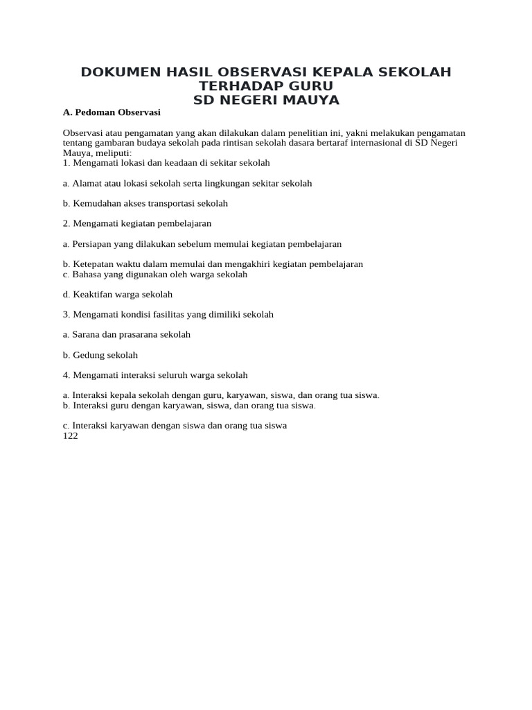 Observasi Budaya Sekolah SD Mauya | PDF | Pengembangan Diri | Kesehatan ...