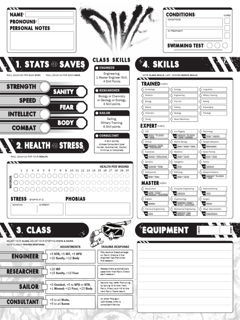 Dive Character Sheet 2023-02-06 | PDF