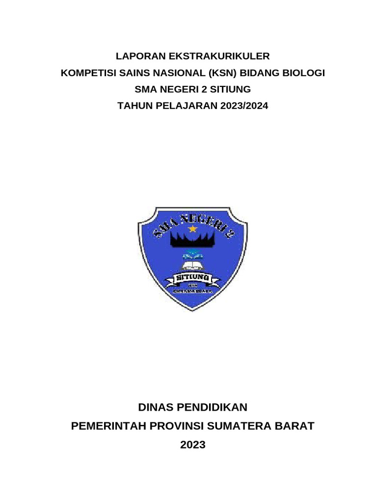 Laporan KSN Biologi 2023 | PDF