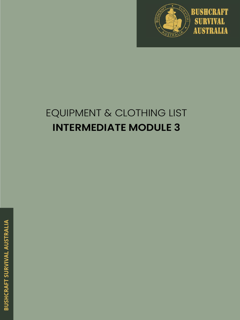 Equipment and Clothing Checklist For Intermediate Module 3 | PDF ...