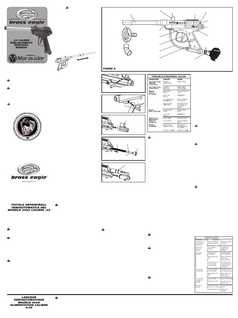 Brass Eagle Marauder Users Manual 804425 | PDF | Trigger (Firearms) | Gun Barrel