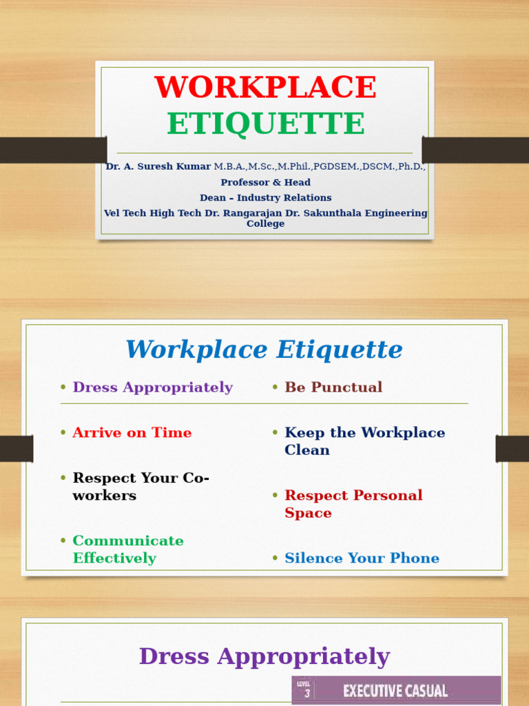 Essential Workplace Etiquette Tips | PDF | Human Communication ...