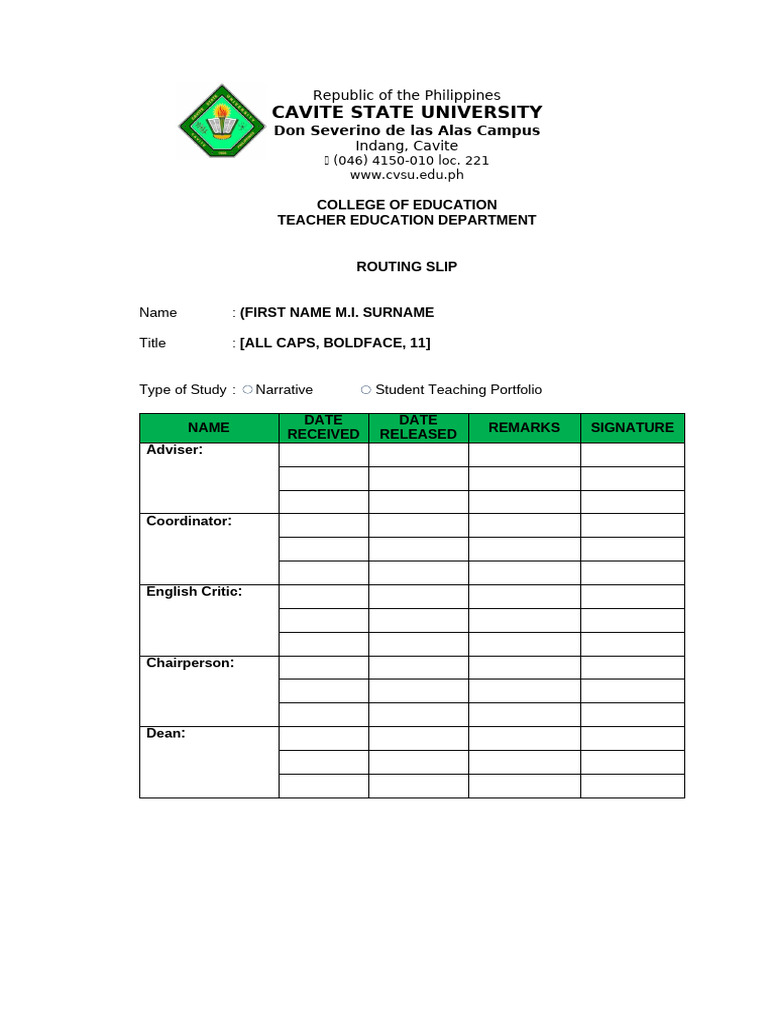 Routing Slip 2 Pdf