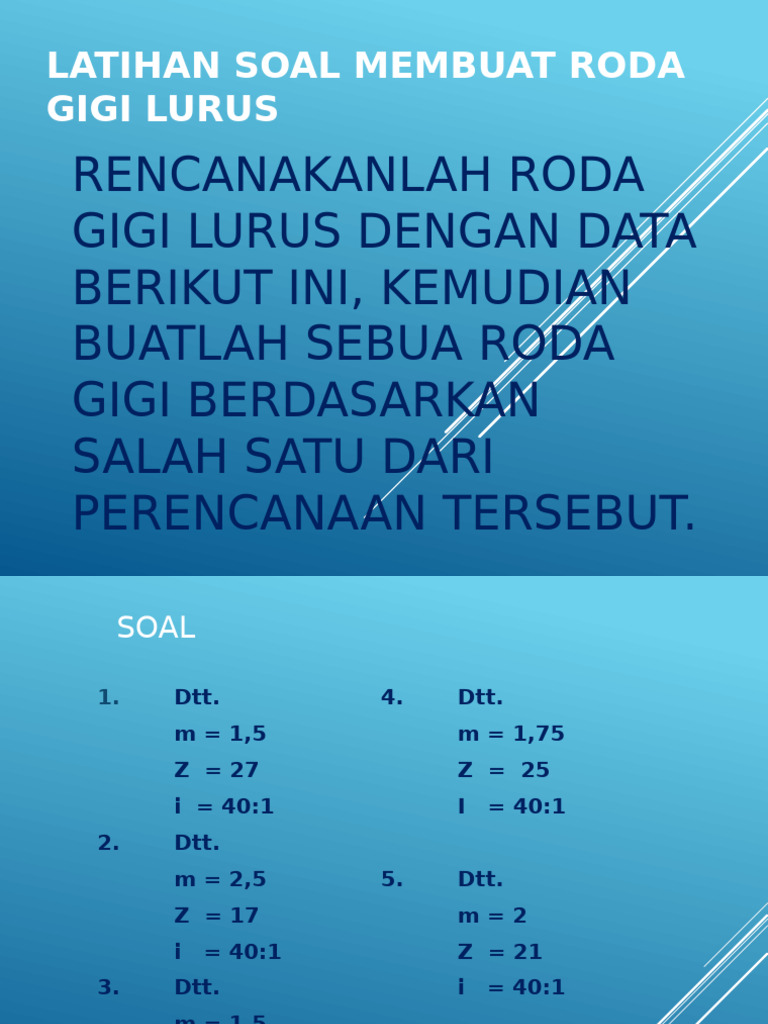 Latihan Desain Roda Gigi Lurus | PDF | Metode & Bahan Ajar | Komputer