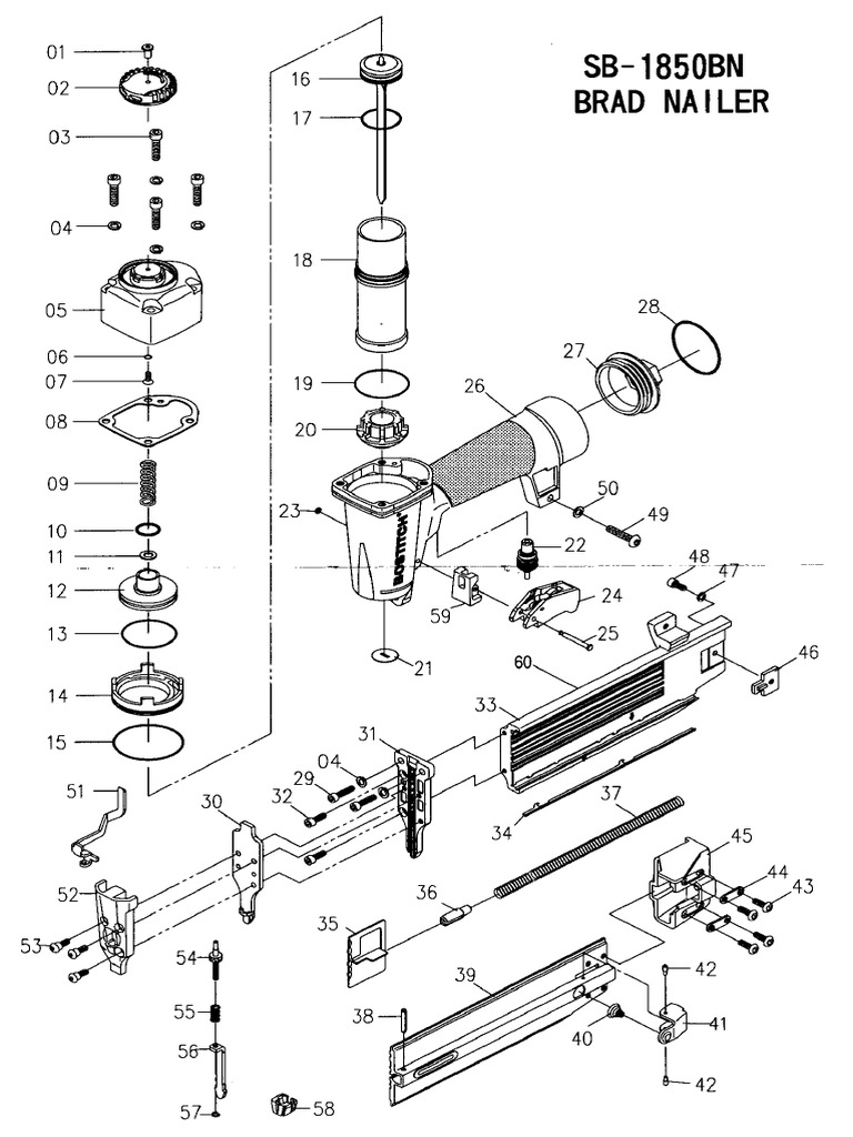 Spare Parts List for SB-1850BN | PDF | Screw