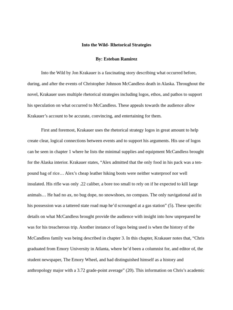 AICE English Language - Into The Wild | PDF