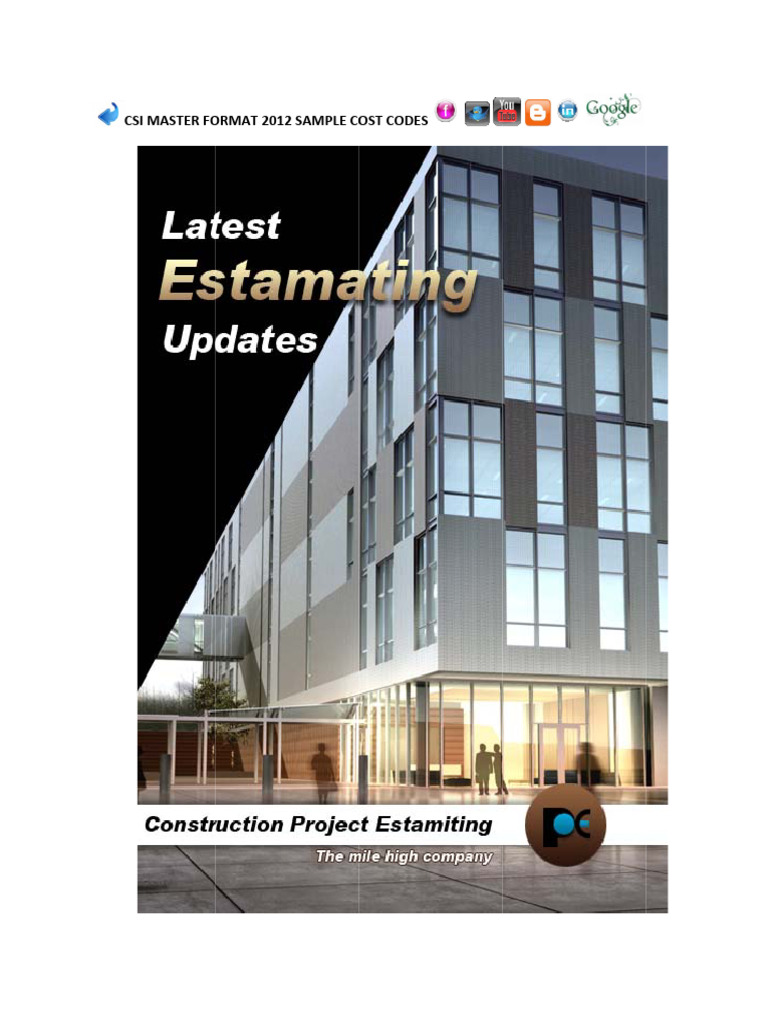 Csi Master Format 2012 Sample Cost Codes | PDF | Framing (Construction ...