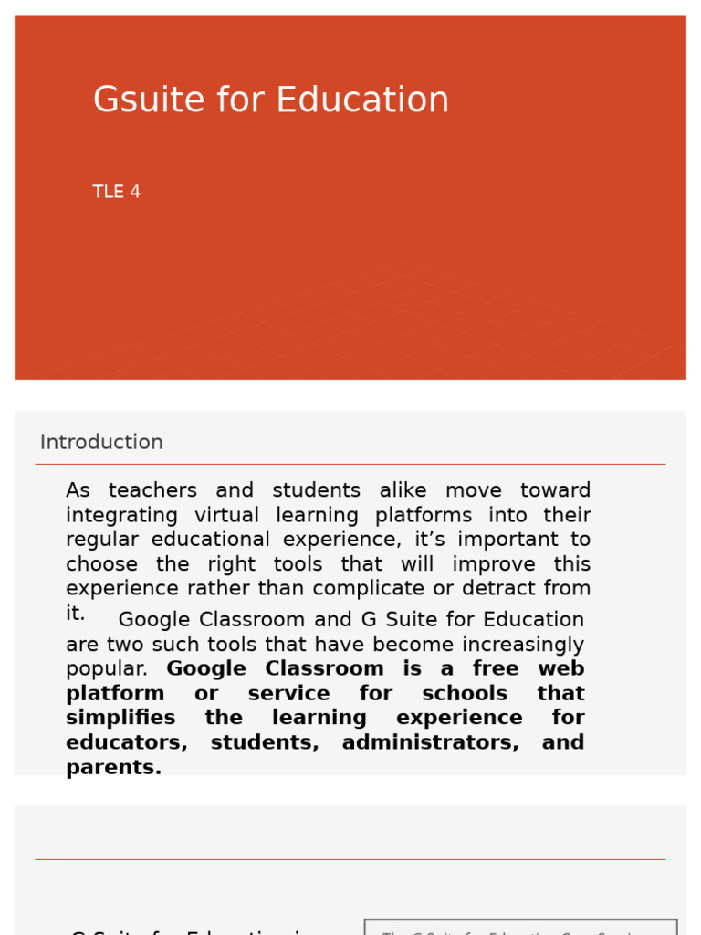 Gsuite For Education | PDF | Classroom | Computing