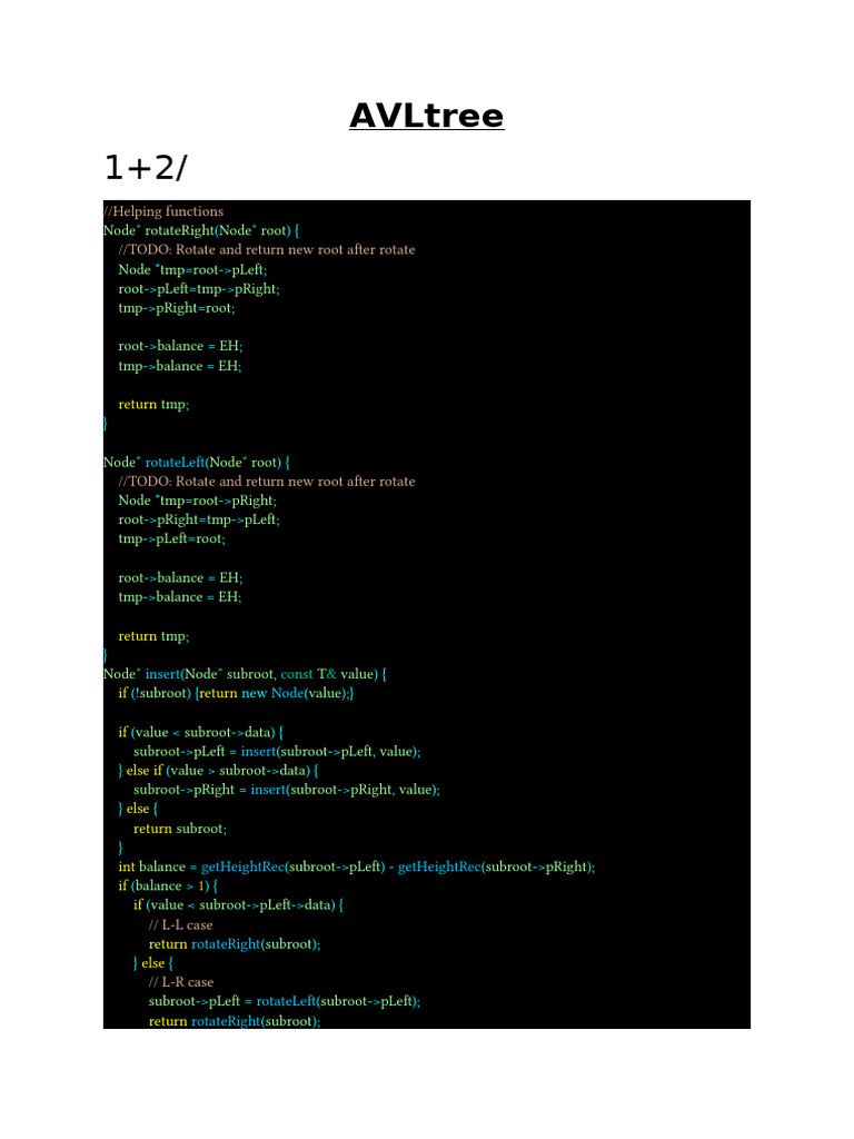 AVLtree (AutoRecovered) | PDF | Computer Programming | Algorithms And Data Structures