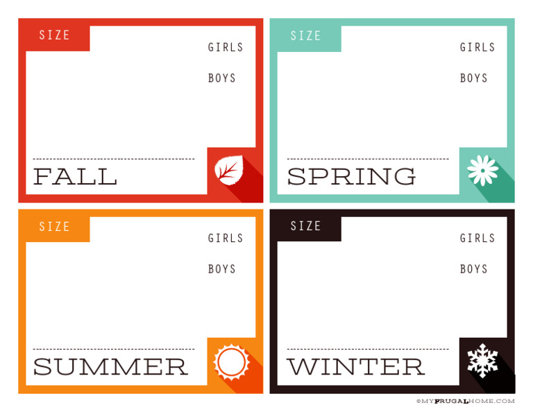 Kids Clothing Bin Labels | PDF