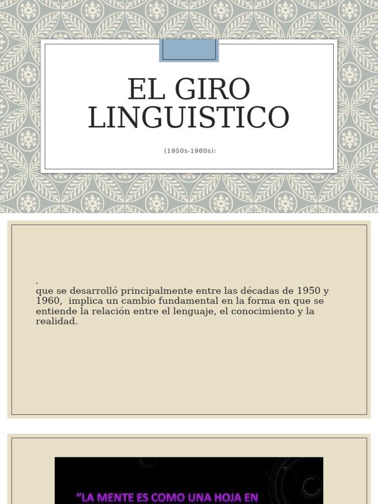 El Giro Linguistico | PDF