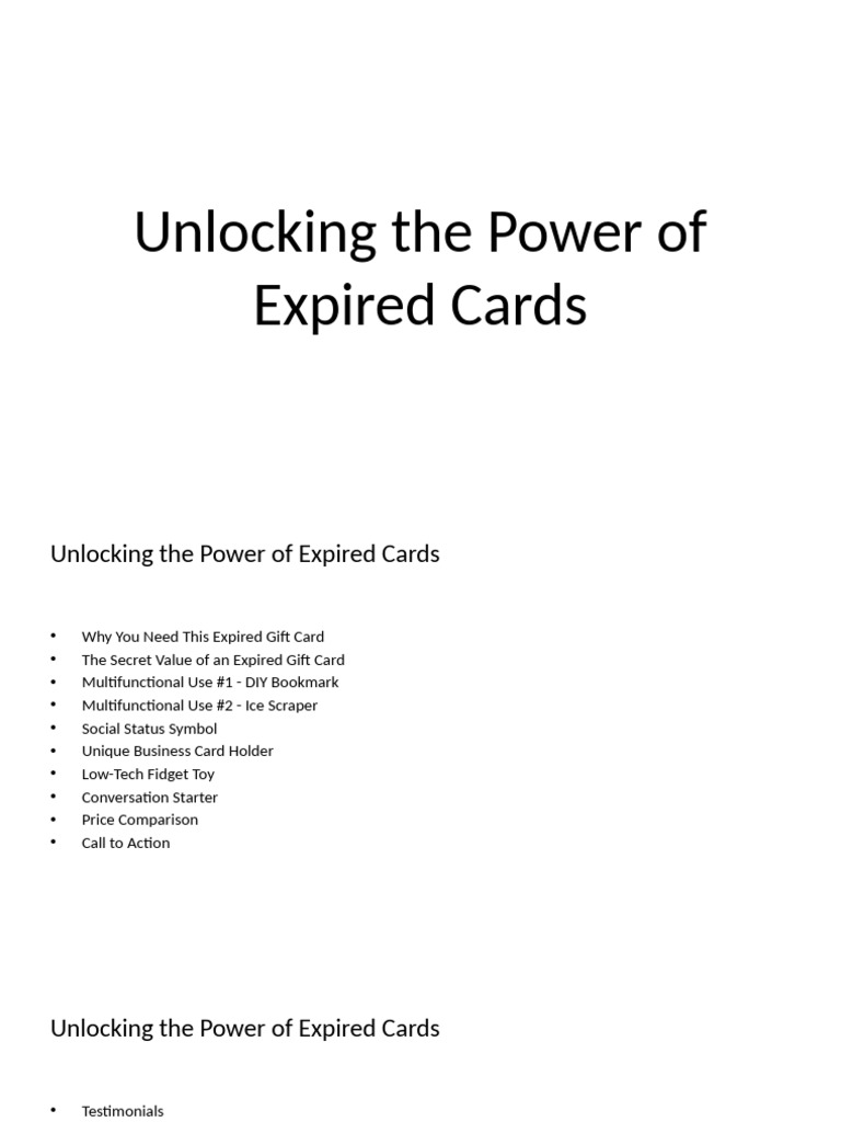 Unlocking The Power of Expired Cards | PDF | Art