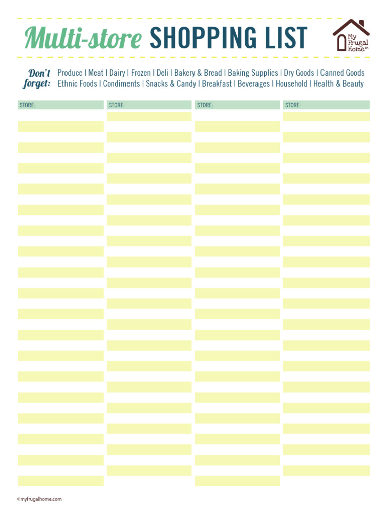 Multi-Store Grocery Shopping List | PDF | Cooking, Food & Wine | Wellness