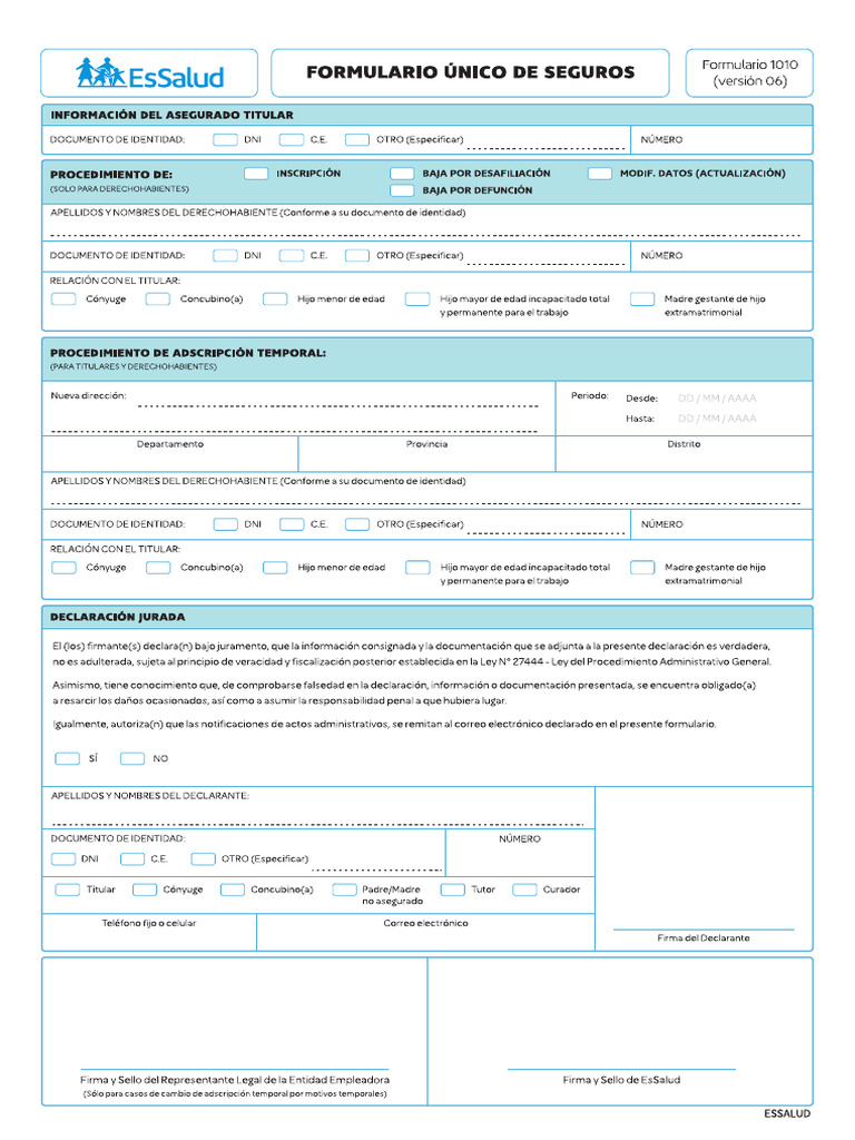 Formulario Seguro | PDF