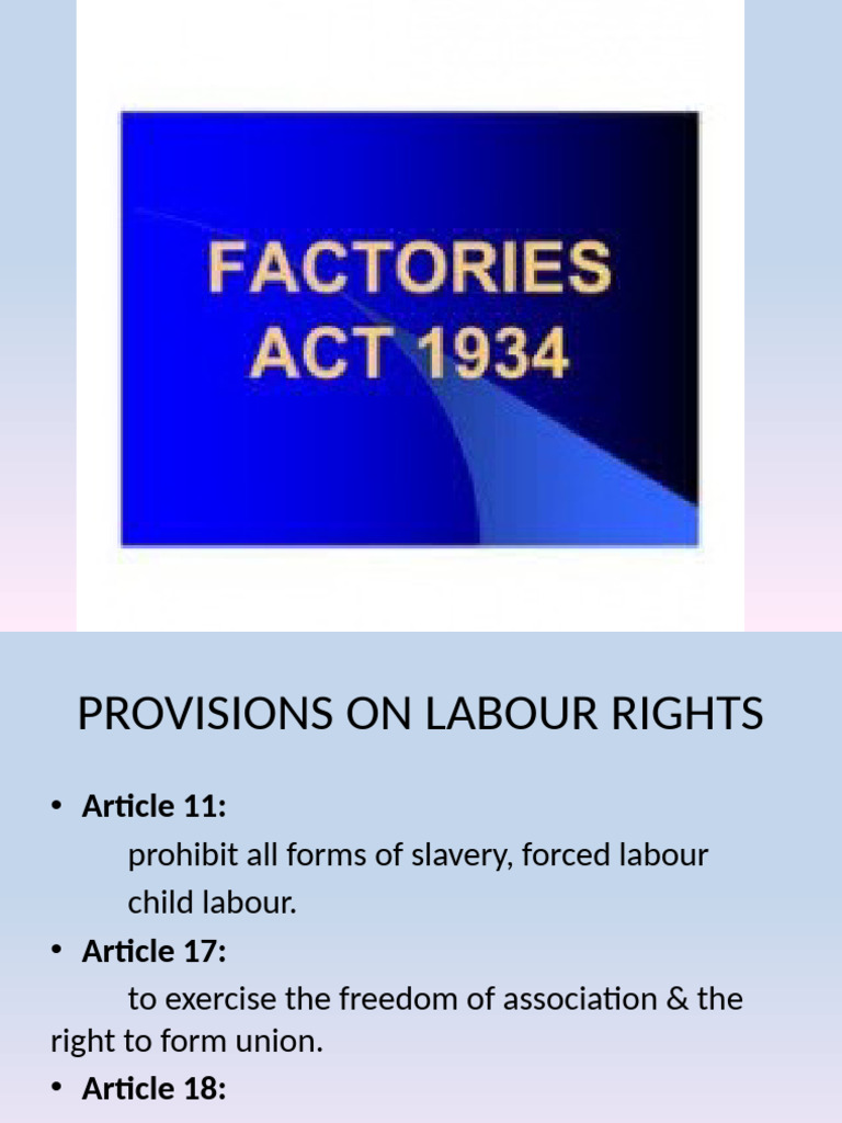 factories act (1) | PDF | Factory | Justice