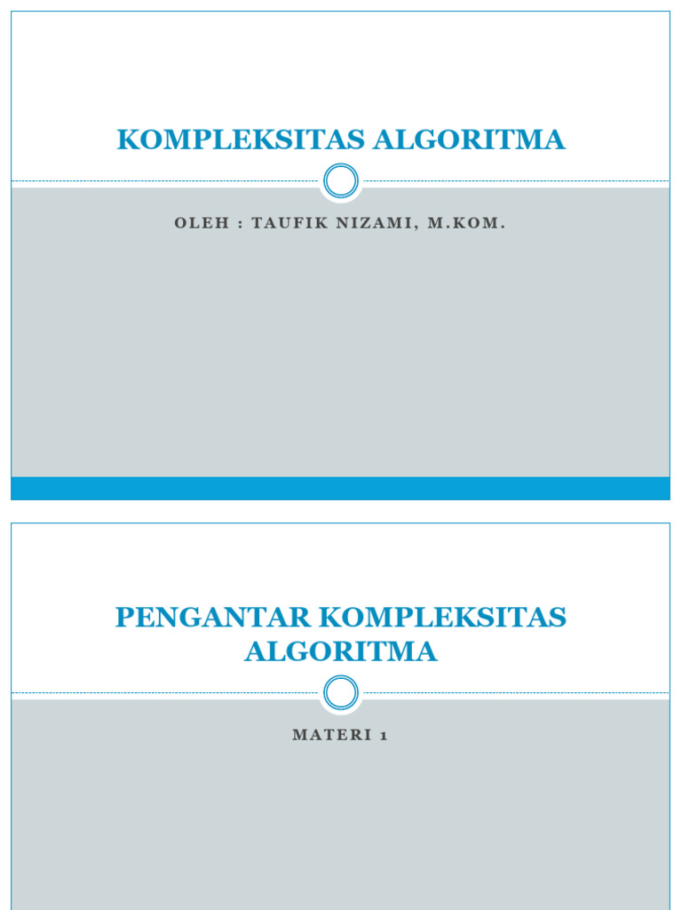 1-Pengantar Kompleksitas Algoritma | PDF