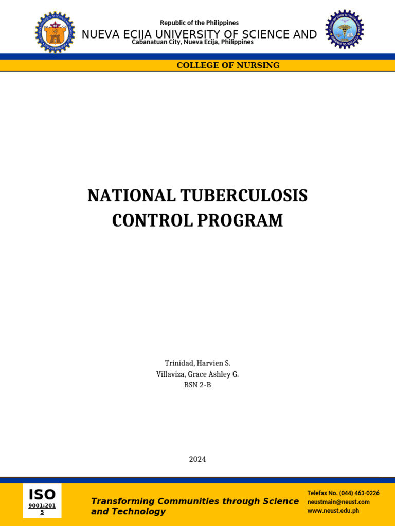 National Tuberculosis Control Program | PDF | Tuberculosis | Social Programs
