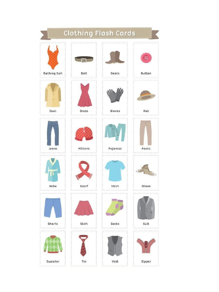Clothes Vocabulary | PDF