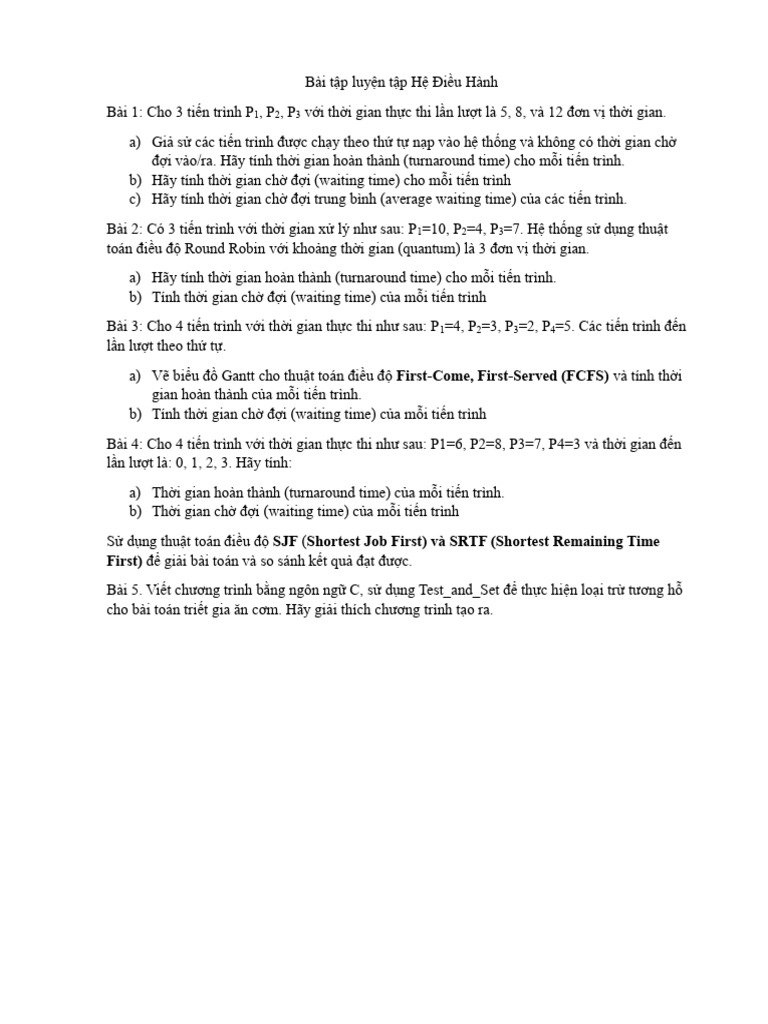 Bai Tap Luyen Tap | PDF