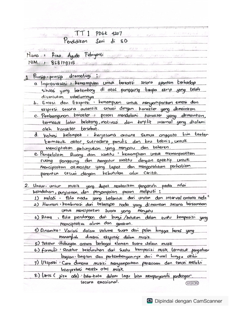 TT 1 Pendidikan Seni Di SD | PDF