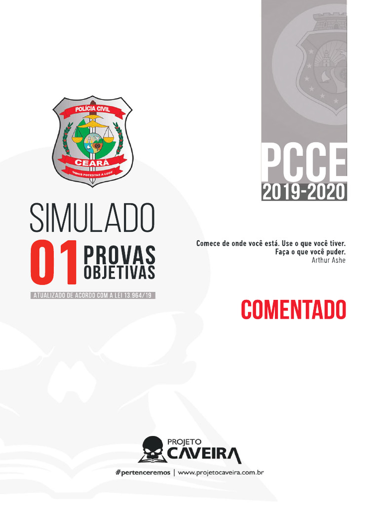 01º Simulado Completo - Pcce (Gabarito) | PDF | Polícia | Botão Ctrl