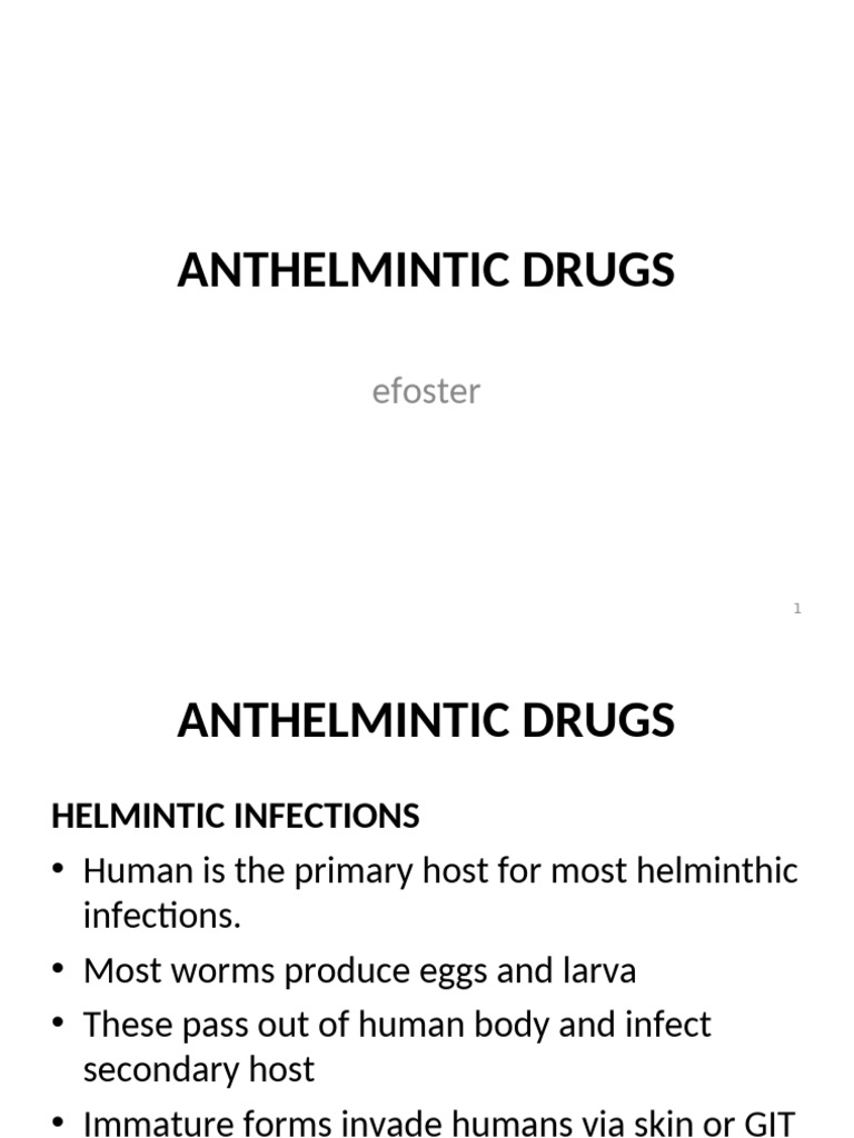 Anthelmintic Drugs | PDF | Parasitology | Clinical Medicine