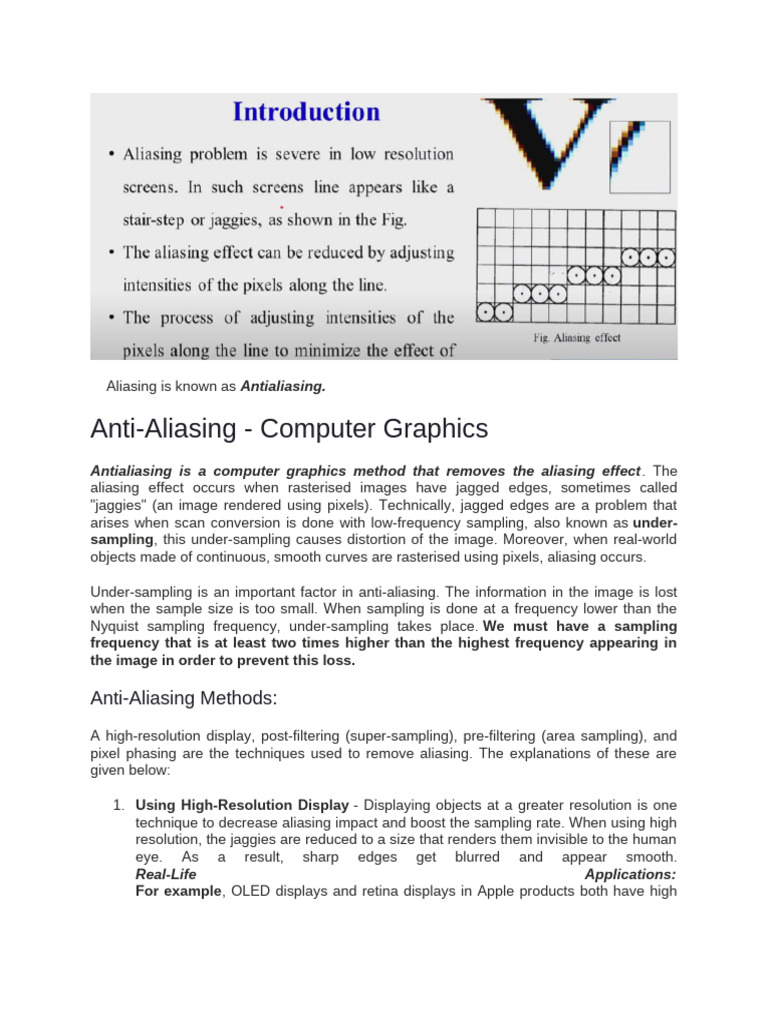 Aliasing_Antialiasing | PDF | Sampling (Signal Processing) | Computer Vision