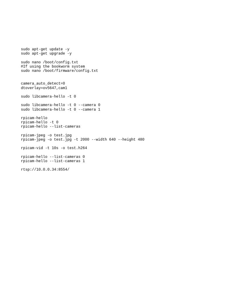 Raspberry Pi Camera Setup Guide | PDF