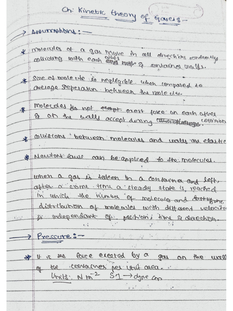 PHY Ch-15 Kinetic Theory of Gases | PDF