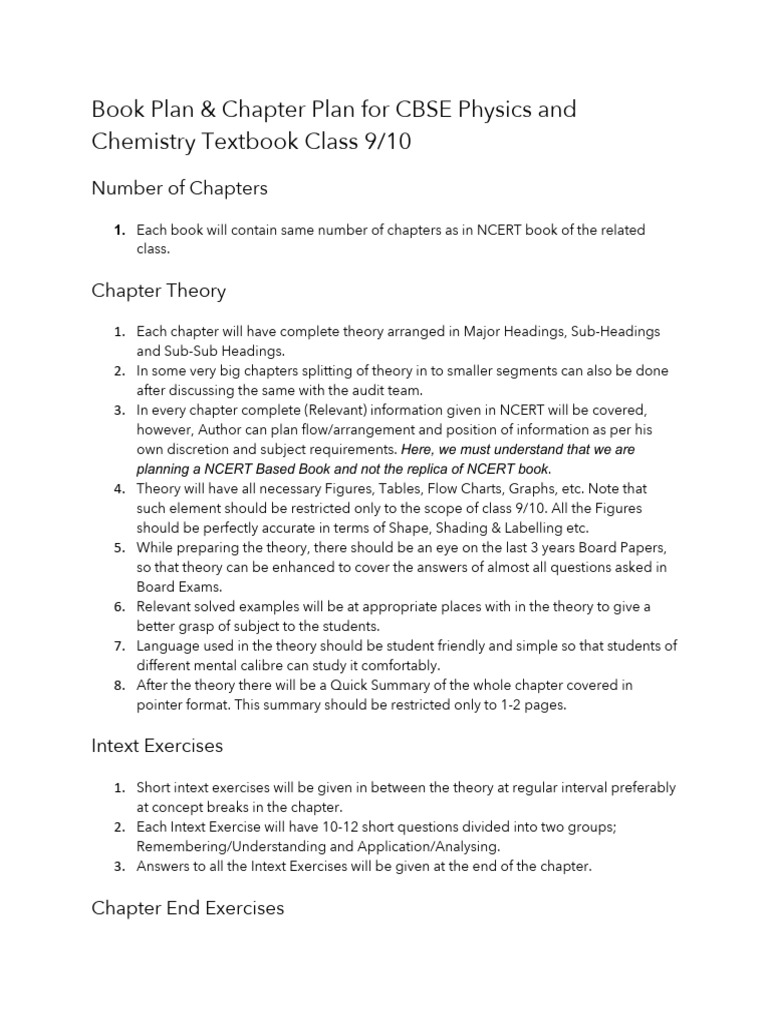Book Plan Chapter Plan CBSE P N C Books Class 9 N 10 | PDF | Multiple ...