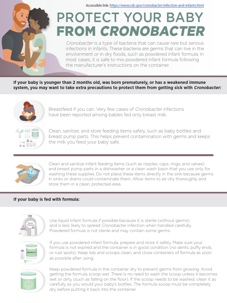 Cronobacter Prevention Infographic HTML | PDF | Infants | Infant Formula