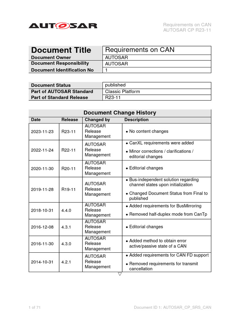Autosar CP SRS Can | PDF | Computer Science | Computer Architecture