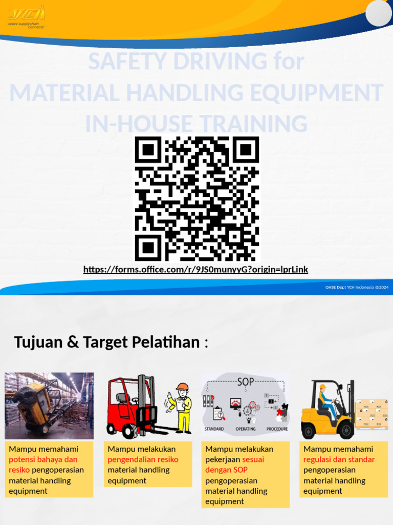Safery Driving For MHE In-House Training - 2024 | PDF