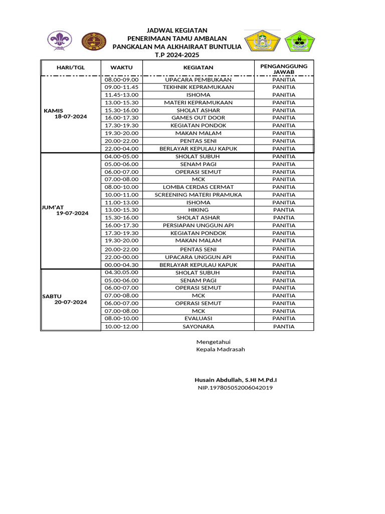 Jadwal Pta 2024 | PDF
