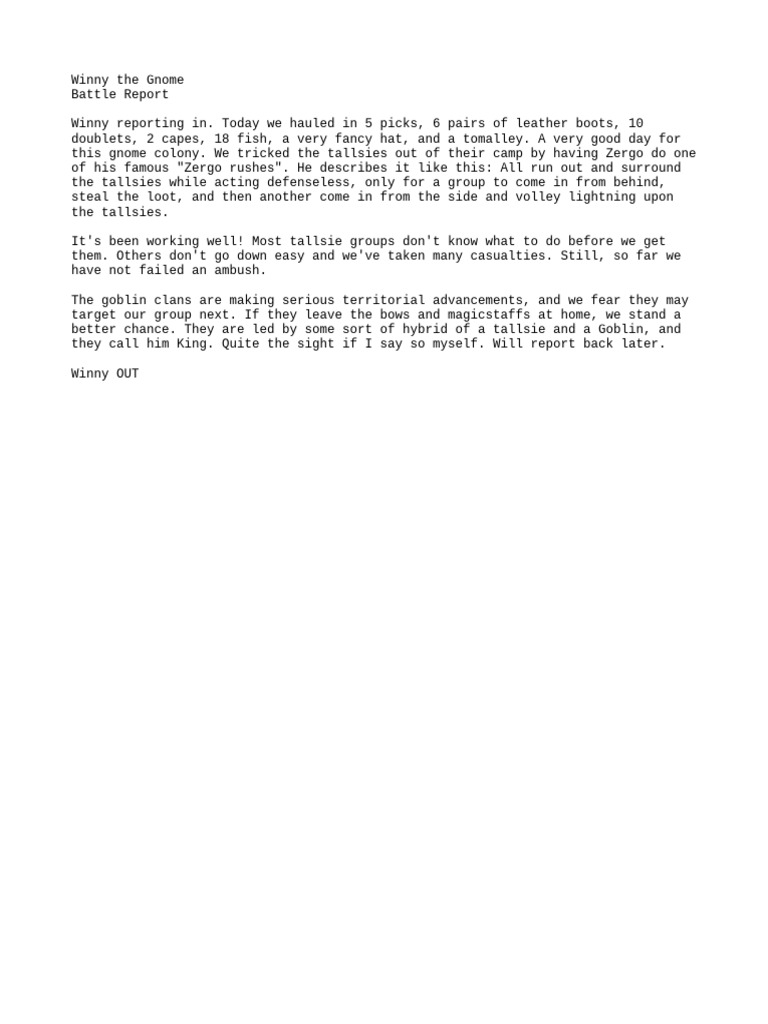 Winny's Report | PDF