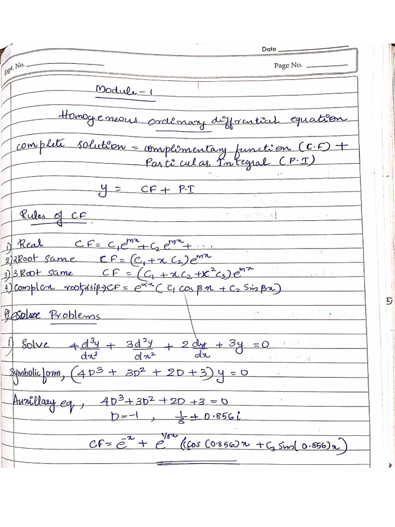 Module 1 (Diffrential Equations) | PDF