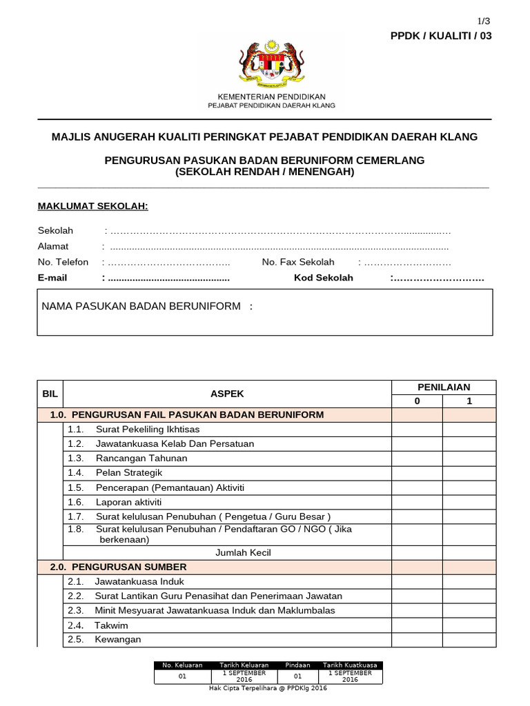 Anugerah Kualiti Pengurusan Pasukan Badan Beruniform Cemerlang 2024 | PDF