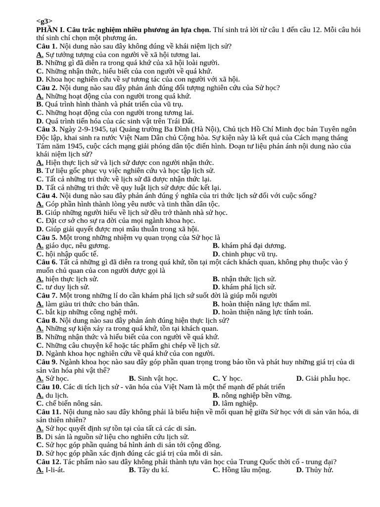 2025 - de Lich Su Tham Khao YM | PDF