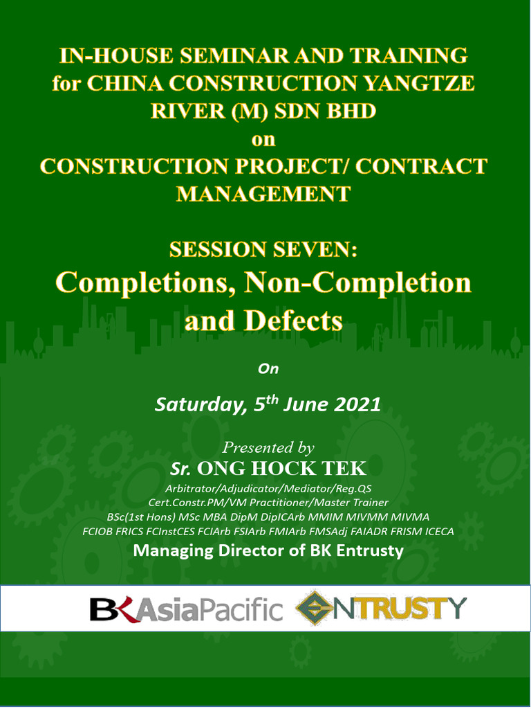 Sr. Ong Hock Tek: Expert in ADR & QS | PDF | Alternative Dispute ...