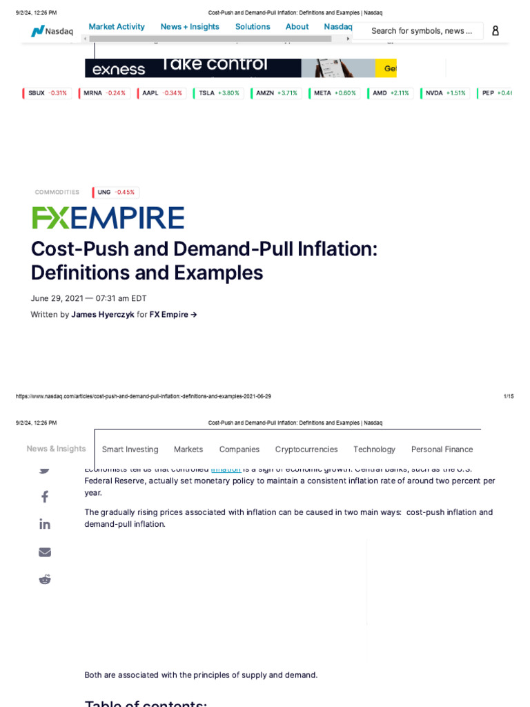 Cost-Push and Demand-Pull Inflation - Definitions and Examples | PDF ...